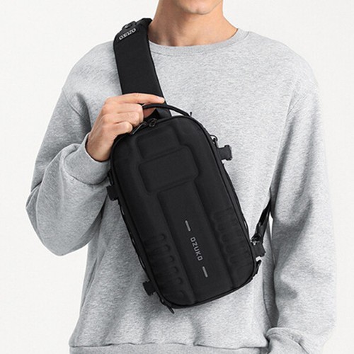 OZUKO New Hard Shell Crossbody Bag, Outdoor Tactical Men's Bag Sling ...