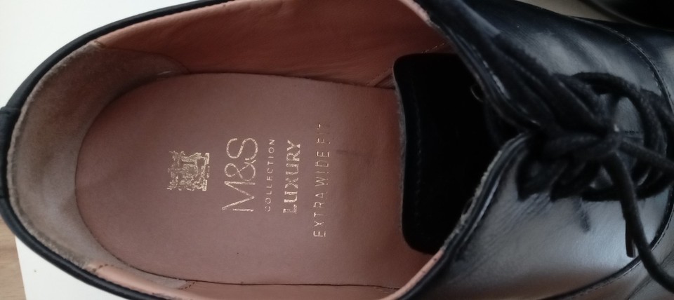 Marks & Spencer Luxury Extra Wide Fit Leather Shoes Dura Heel Men’s UK ...