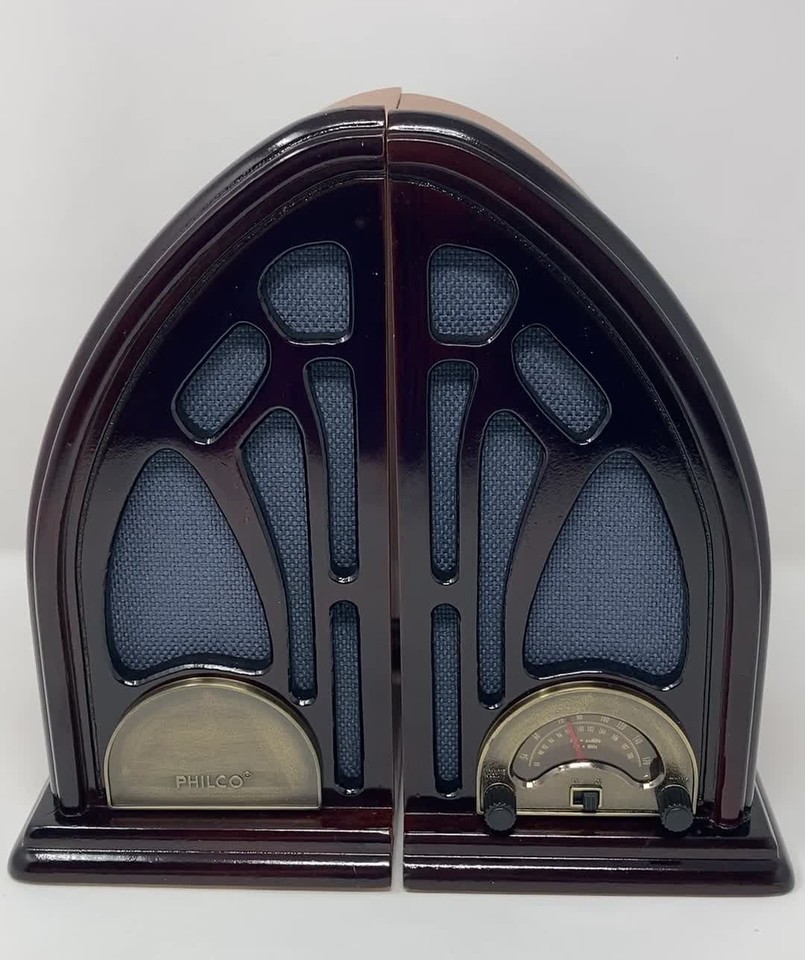 Philco 1930s Style Reproduction Cathedral AM/FM Radio Bookends | eBay