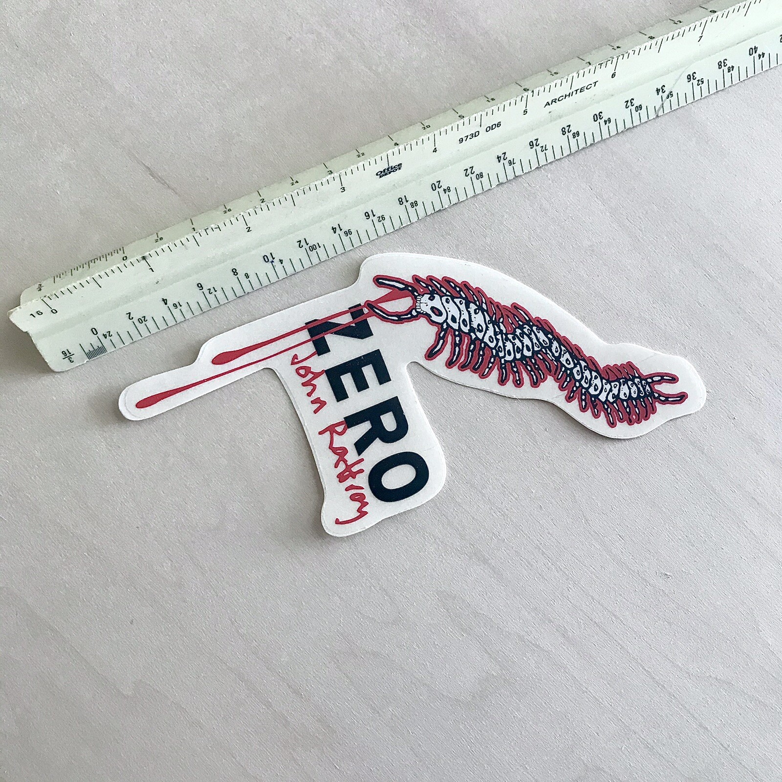 Rare Vintage ZERO Skateboards Skull Centipede John Rattray Die Cut ...