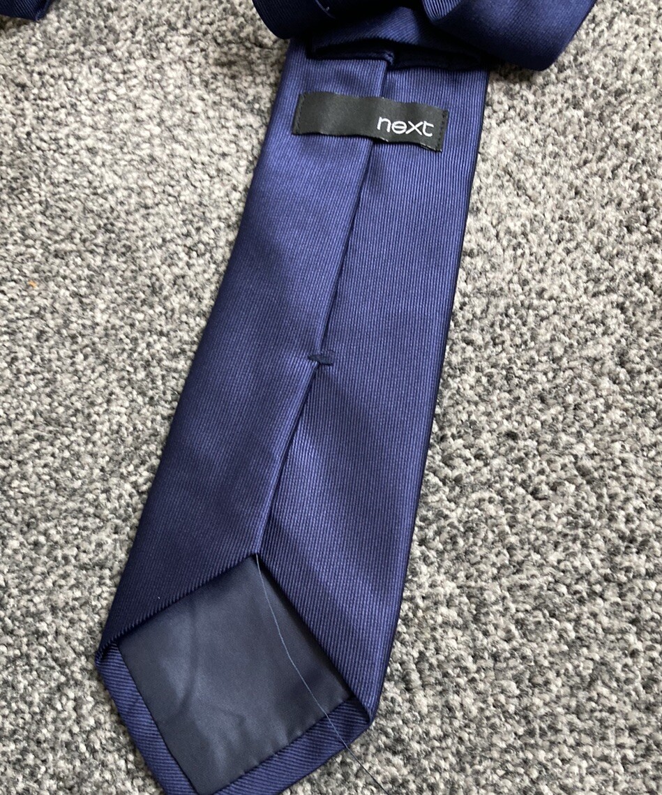 Mens Next Navy Blue Verticle Striped Smart Formal Event Tie 3" Wide 57 ...
