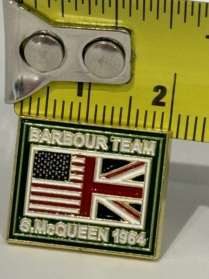 Barbour Steve McQueen UK USA Flag Enamel Pin Badge Genuine Brooch ...