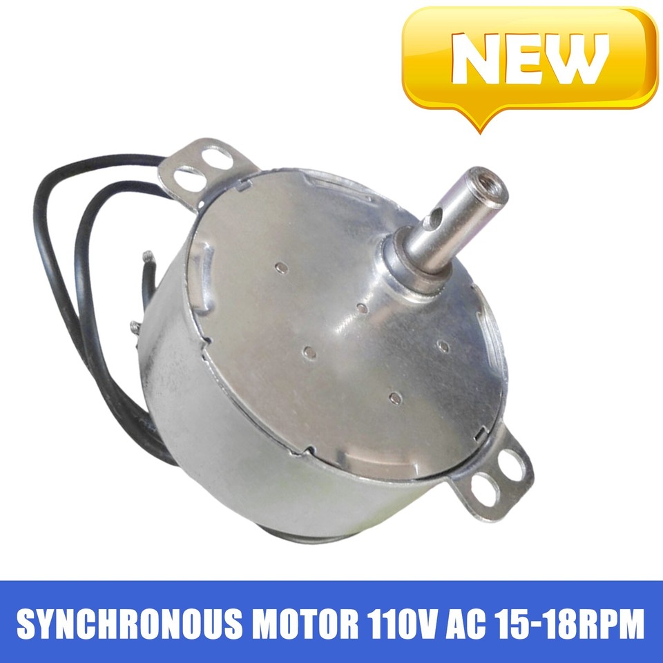 TYC-50 Small Synchronous Motor 110V AC 15-18RPM Shaft Rotation CW 4W ...