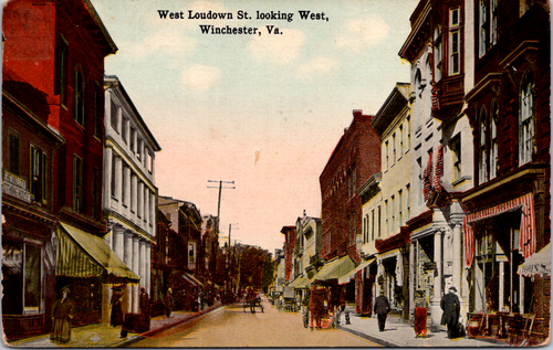 Vintage Postcard West Loudoun Street Looking West Winchester Virginia ...