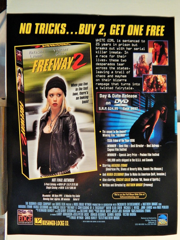 FREEWAY 2 (1999) VIDEO DEALER BROCHURE NATASHA LYONNE, MARIA CELEDONIO ...