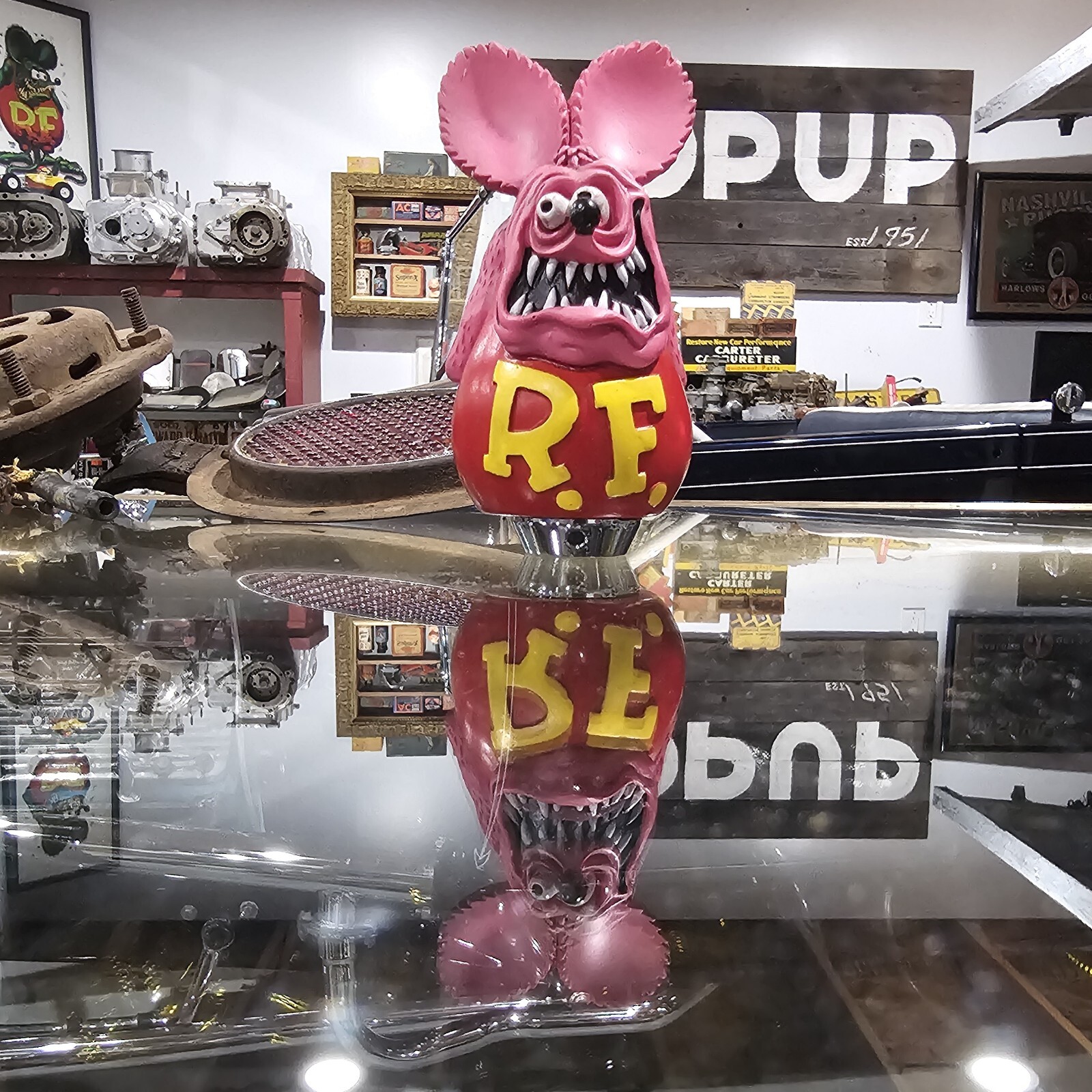 Cast Resin Ed Big Daddy Roth RAT FINK Shift Knob vtg style Hot Rod ...