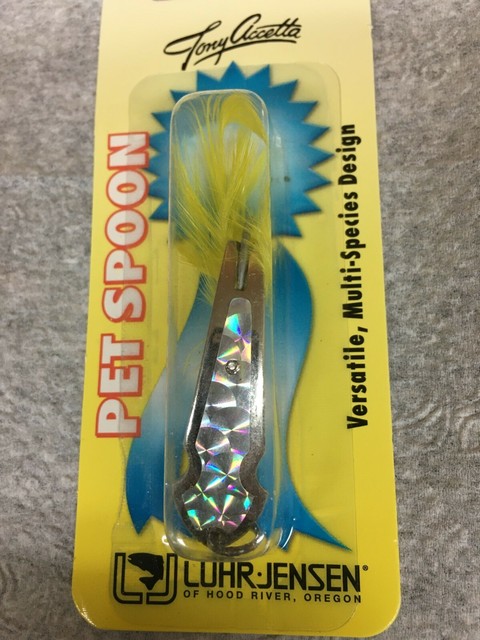 Luhr-Jensen Pet Spoon Tony Accetta Size 13 Chrome/silver With Yellow ...