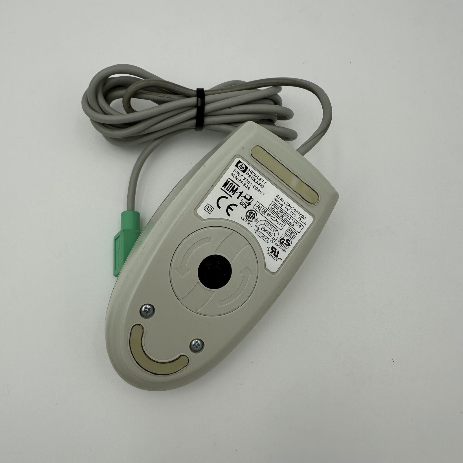 Vintage Hewlett Packard M-S34 HP 2 Button Ball Mouse | eBay