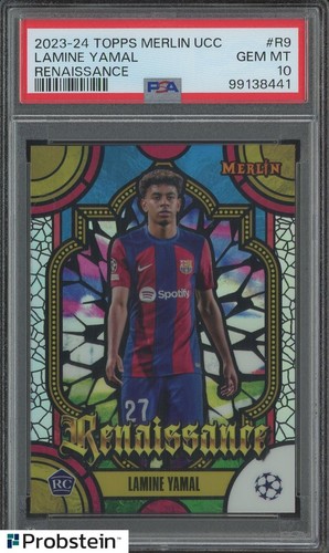 2023-24 Topps Merlin UCC Soccer Renaissance #R9 Lamine Yamal RC Rookie ...