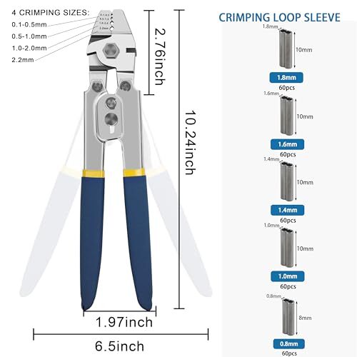 Fishing Crimping Pliers + 300pcs Crimp Sleeves Kit Fishing Crimping ...