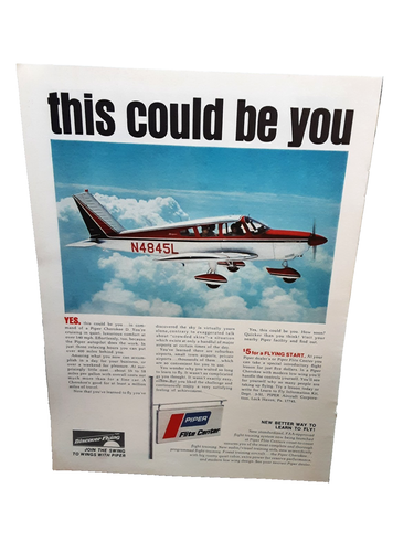 1969 Piper Join The Swing To Wings Airplane Vintage Print Ad Original ...