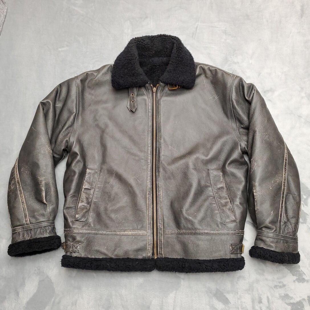 Vintage Wilsons Leather Bomber Jacket Med Sherpa Line… - Gem