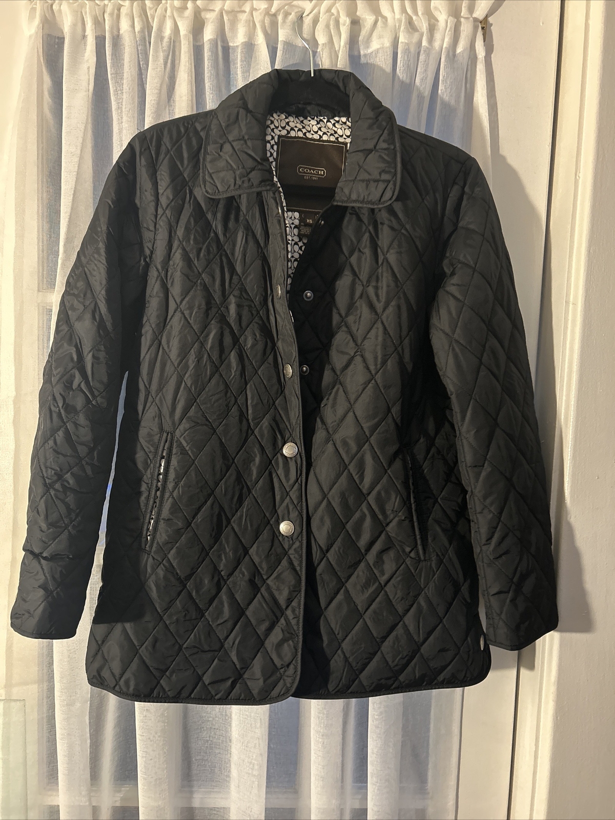 Coach Signature C Quilted Riding Jacket Black Size XS… - Gem