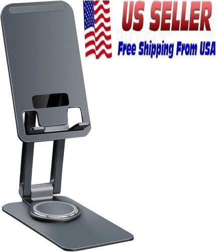 360°Swivel Metal Desk Tabletop Phone iPad Tablet Stand Holder Foldable ...