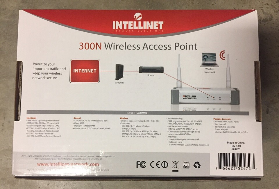Intellinet Wireless 300N Access Point 766623524728| eBay