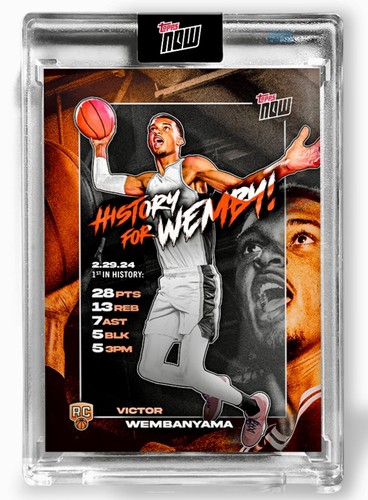 2023-24 TOPPS NOW BASKETBALL VW3 VICTOR WEMBANYAMA RC SPECIAL 130 PT ...