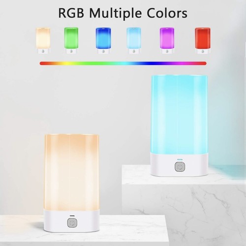 2 Pack Bedside Lamp Table Light LED Nightlight Color changing RGB Home ...