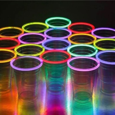 New- SERV NEON GLOW LIGHT PARTY CUPS 4 in a box, 10 boxes available for ...
