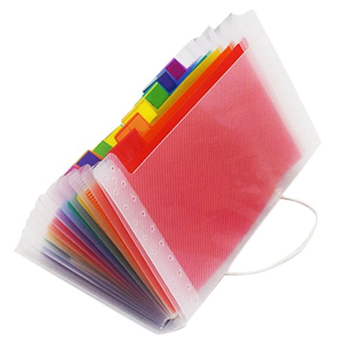 Expanding File Folder 13 Pockets Small File Organizer Portable Colorful ...