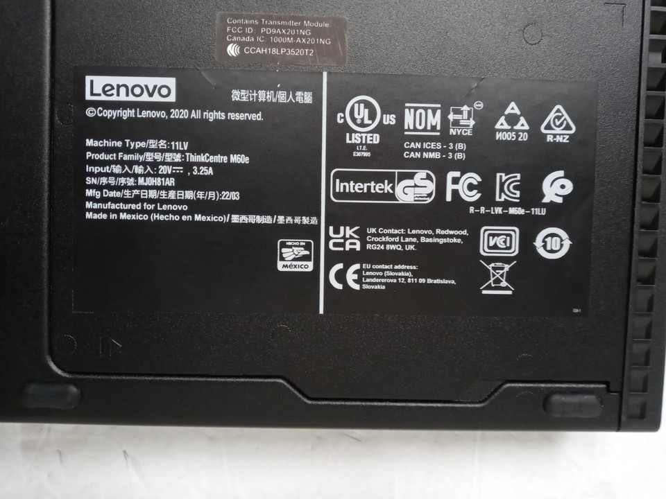 Lenovo ThinkCentre M60e Tiny Intel i3-1005G1 CPU 1.2Ghz 8 GB 0GB M2 SSD ...