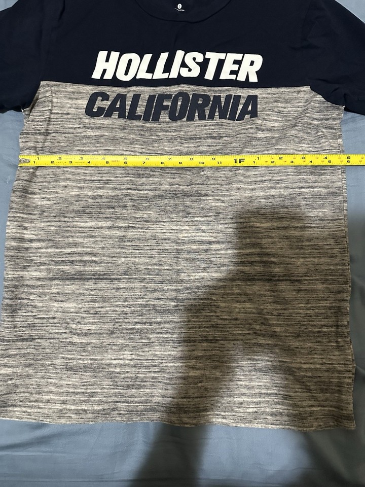 Hollister California T-Shirt Men's Small S Blue Gray Colorblock Graphic ...