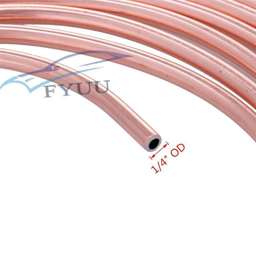 25ft 1/4'' Steel Zinc Copper Nickel Car Brake Line Tubing Oil Tube with ...