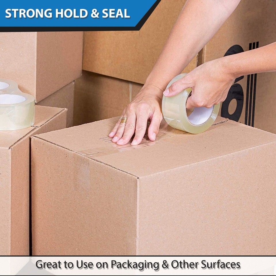 CLEAR STRONG PARCEL PACKING TAPE SELLOTAPE PACKAGING 48MM X 66M CARTON ...