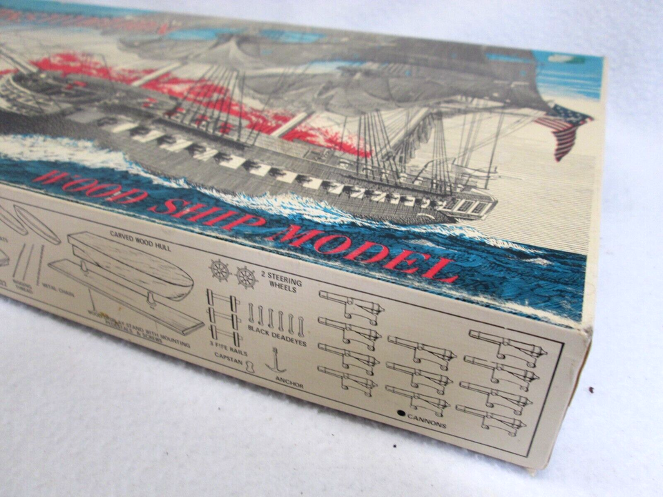 Vintage Scientific Old Ironsides USS Frigate Constitution wood model ...