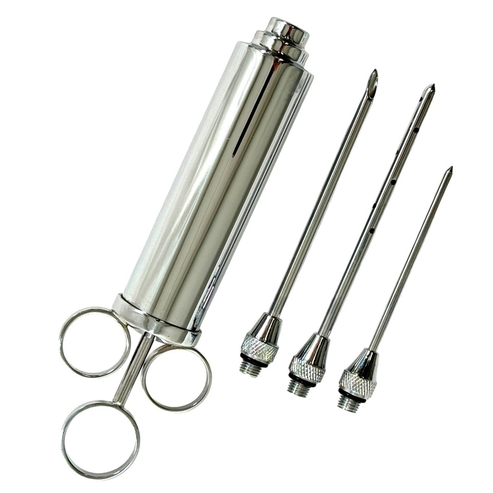 2 Oz Meat Tenderizer Syringe with 3 Needles, Meat Injecting Syringe ...