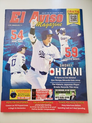 SHOHEI OHTANI Cover, EL AVISO Espanol Magazine October 19, 2024 New | eBay