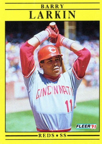 1991 Fleer Barry Larkin #40 Cincinnati Reds HOF Shortstop Baseball Card ...