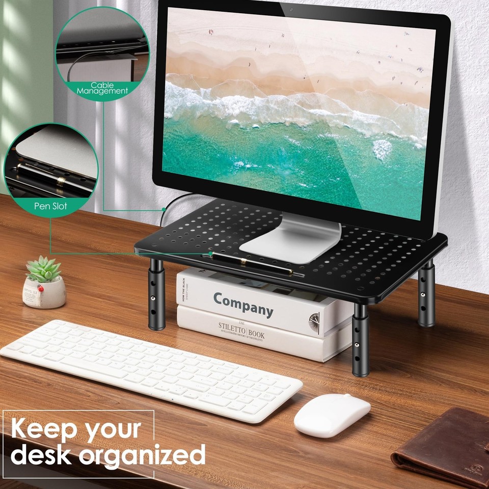 Monitor Stand Risers for 2 Monitors, 3 Height Adjustable Monitor Stand ...