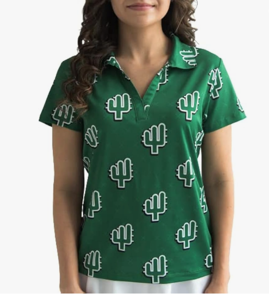 2pk YATTA Golf Women’s Polo (Catcus & Purplicious) - XS (Extra Small ...