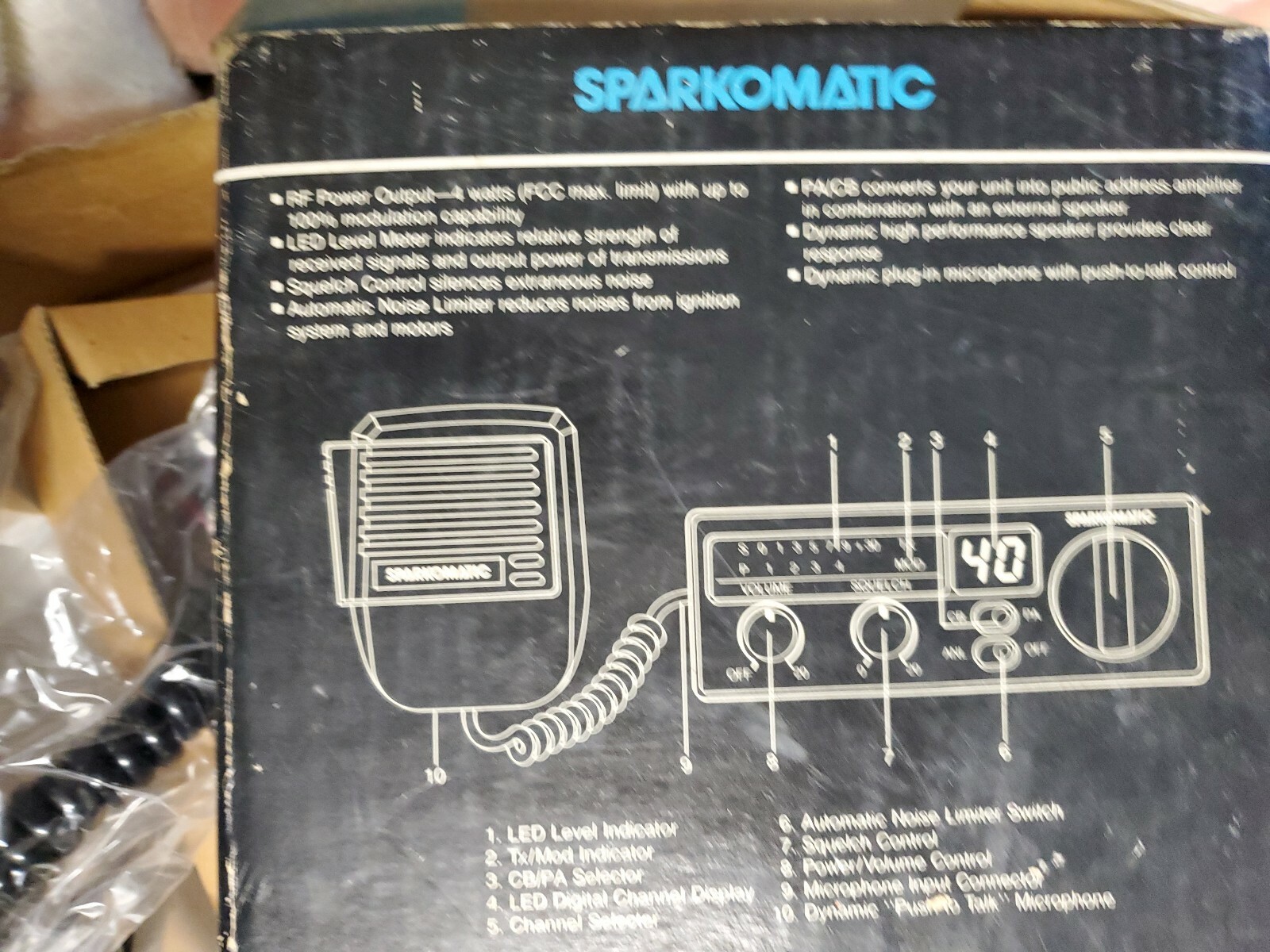 Vintage Sparkomatic 40 Channel CB Transceiver NOS | eBay
