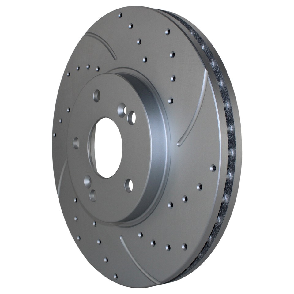 Bison Performance Pair Set Front Coat Drilled 300mm Brake Rotors for ...