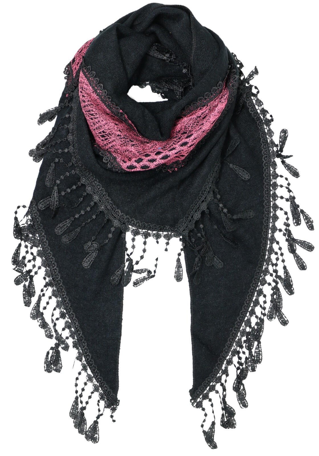 Womens Winter Triangle Scarf Hip Scarf Cover-up Lace Finish Scarf with ...