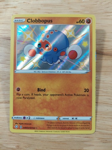 Clobbopus SHINY SV072/SV122 Shining Fates NM Holo Foil Rare Pokemon ...