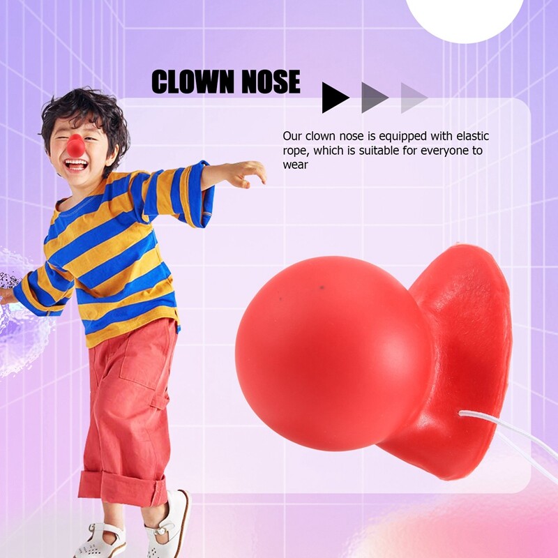 3Pcs Red Clown Nose Honking Squeaking Clown Nose with Elastic Rope for ...