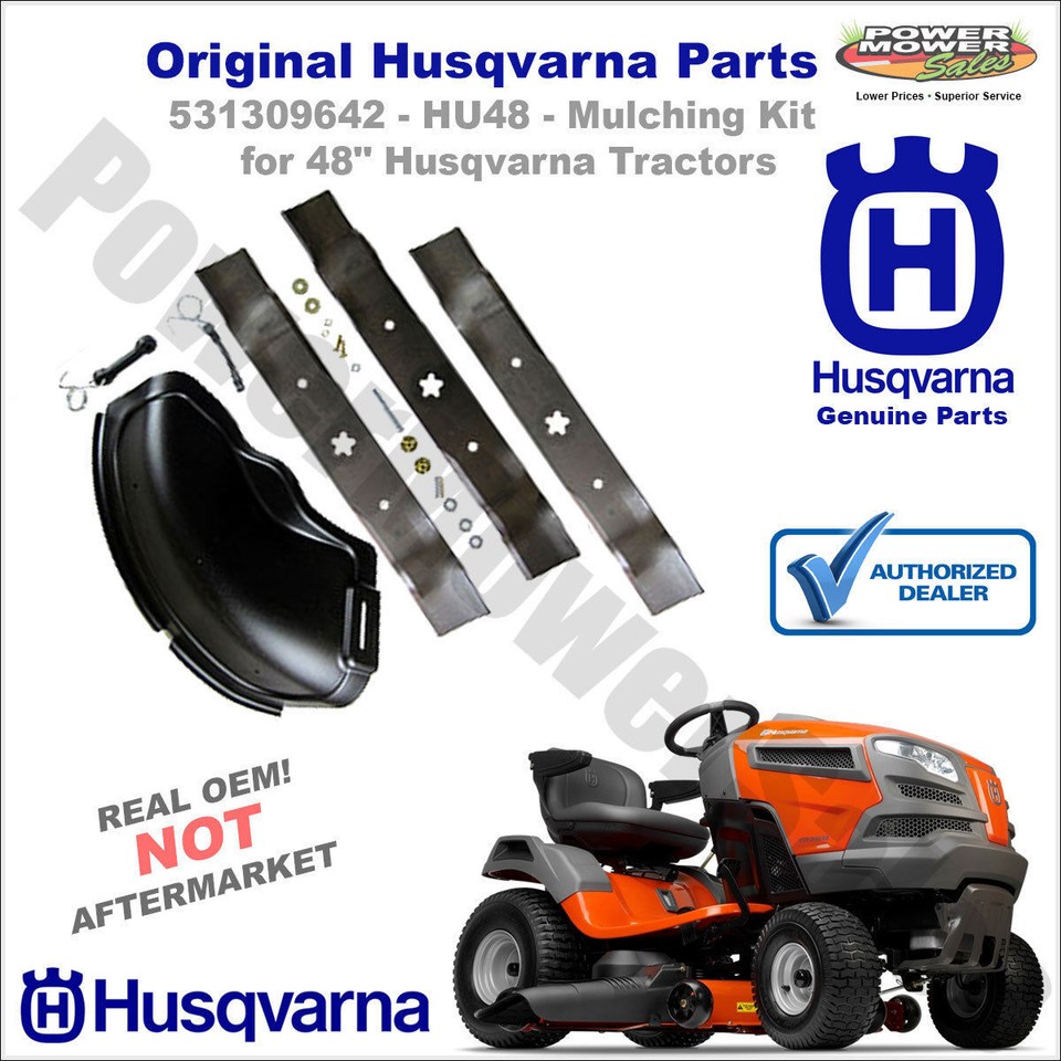 531309642 Husqvarna 48" Mulching Kit (HU48) for Lawn Tractors | eBay