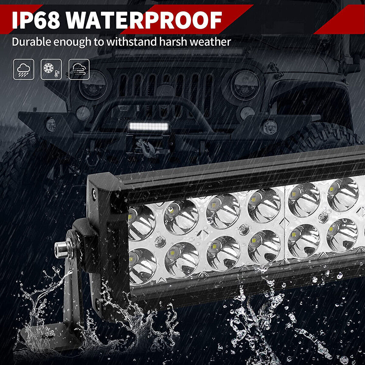 12" Inch LED Light Bar Spot Flood Combo Work Driving Off-Road SUV ATV ...