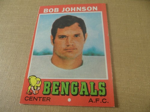 5A-169 1971 TOPPS FOOTBALL CARD #208 BOB JOHNSON BENGALS CENTER CENTER ...
