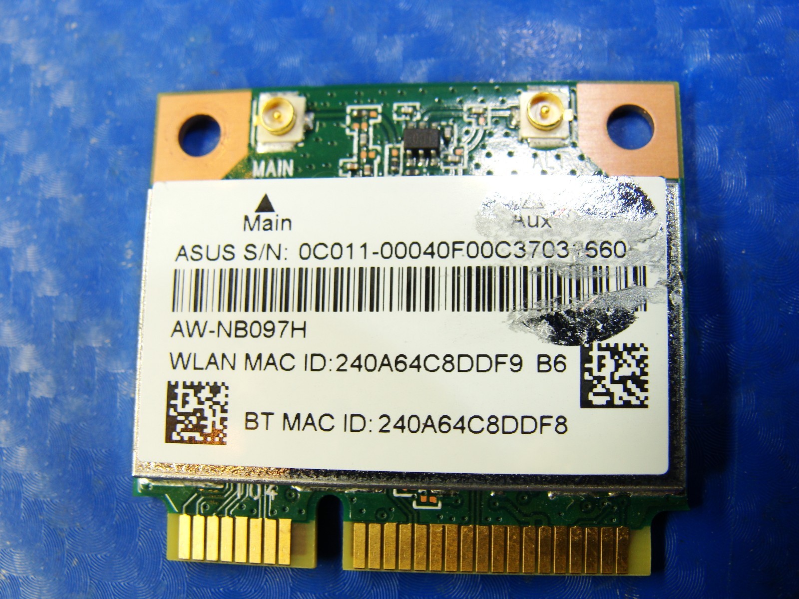 ASUS Rog G75vw Genuine WiFi Wireless BT Combo Card AzureWave Aw-nb097h ...