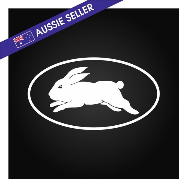 Sydney RABBITOHS Souths Rabbits Sticker White Outline Vinyl Decal 18cm ...