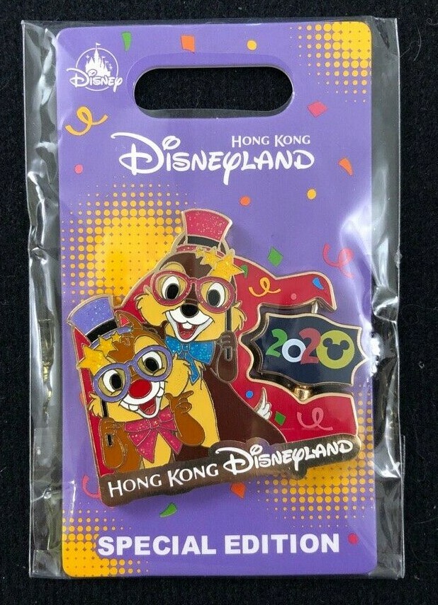 HKDL Countdown 2020 New Year Pin Chip Dale Hong Kong Disneyland Disney ...