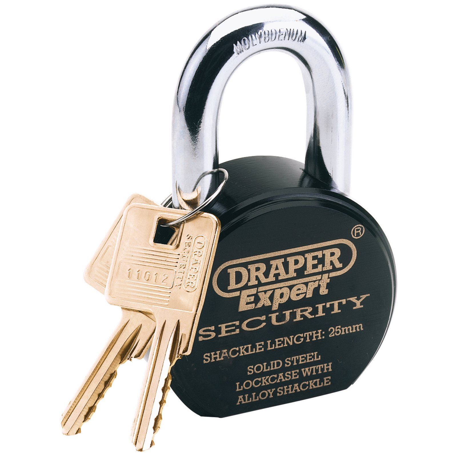 Draper Expert 63mm Heavy Duty Stainless Steel Padlock 2 Keys Shackle ...