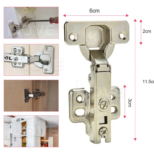 10pc Door Hinge Cabinet Cupboard Hinges Soft Close Half/Full Overlay ...