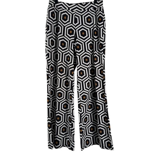 Jude Connally Women's Black White Brown Stretch Mid Rise Wide Leg Pant ...
