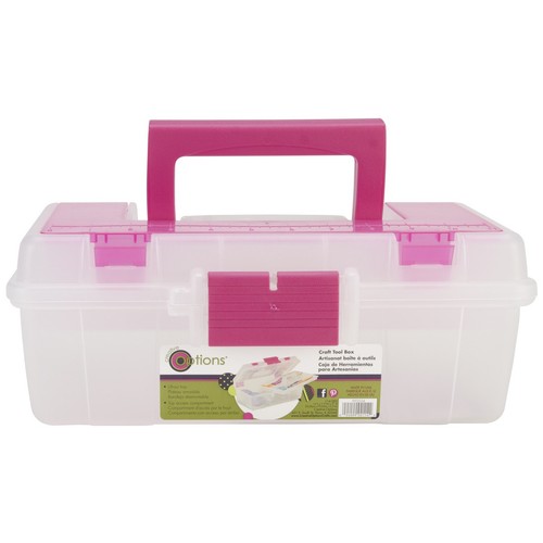 Creative Options Tool Box Organizer-13"X7.5"X5" Clear W/Magenta 114-082 ...
