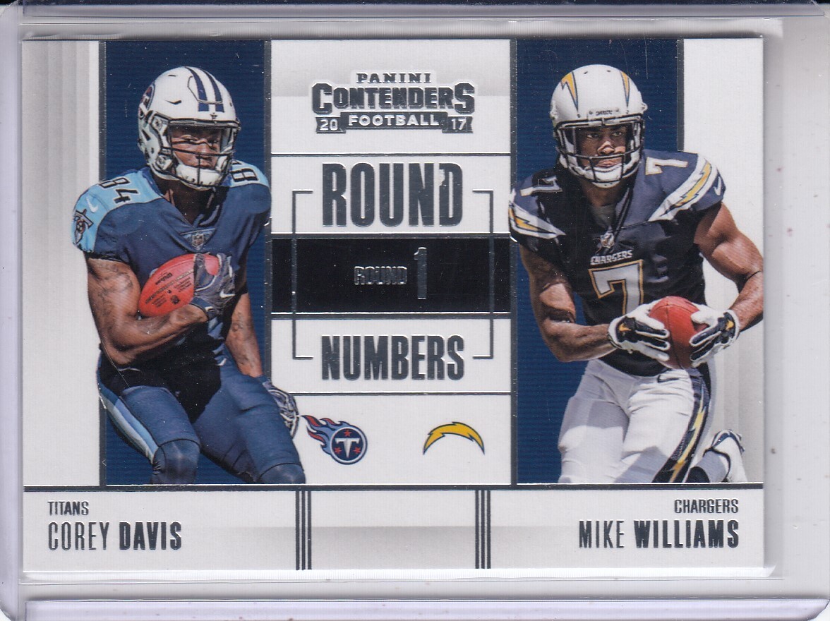 DAVIS/WILLIAMS 2017 Panini Contenders Round Numbers #5 Titans/Chargers ...