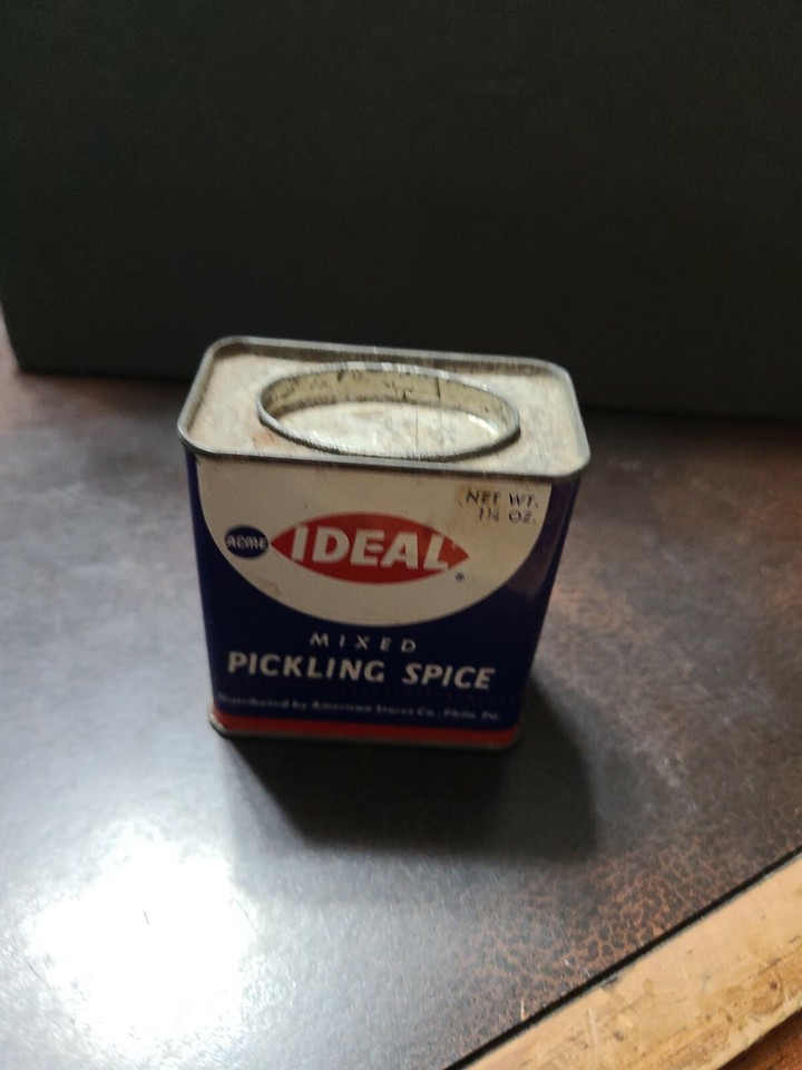 Vntg Spice Tin Ideal ACME Grocery Store Phila Pa Mixed Pickling Spice ...